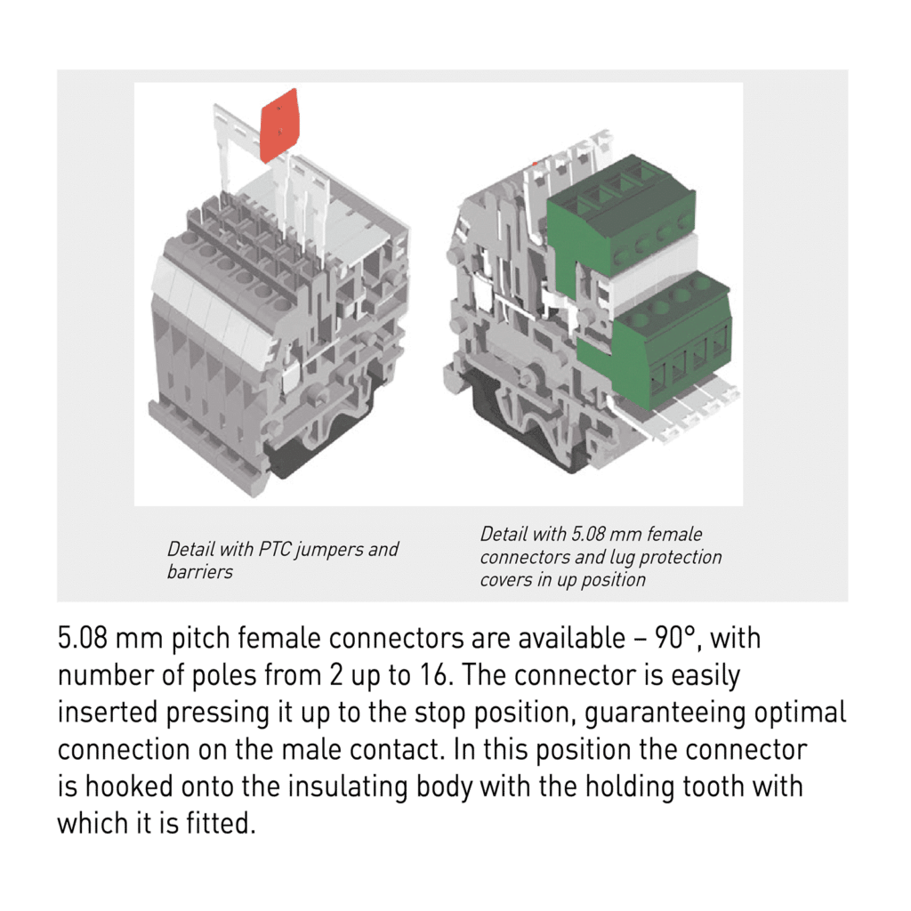 CABUR mod VP310S terminal blocks with special connections